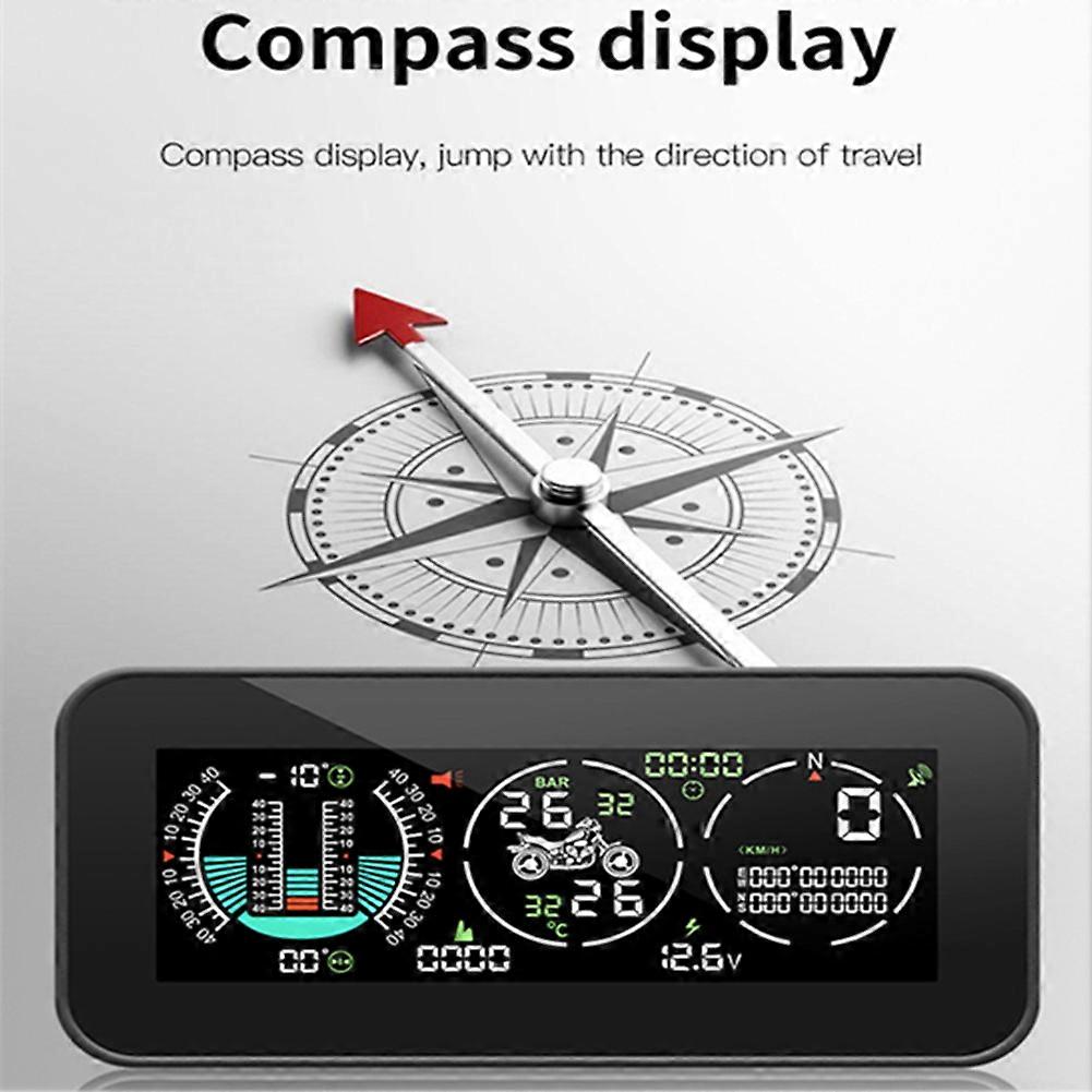 GPS OBD2 HUD Slope Meter Inclinometer Car Compass Speedometer PMH KMH ...