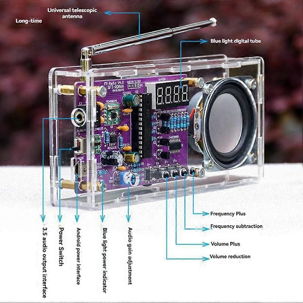 DIY FM Radio Electronic Radio Adjustable Frequency 87.5-108MHz with ...