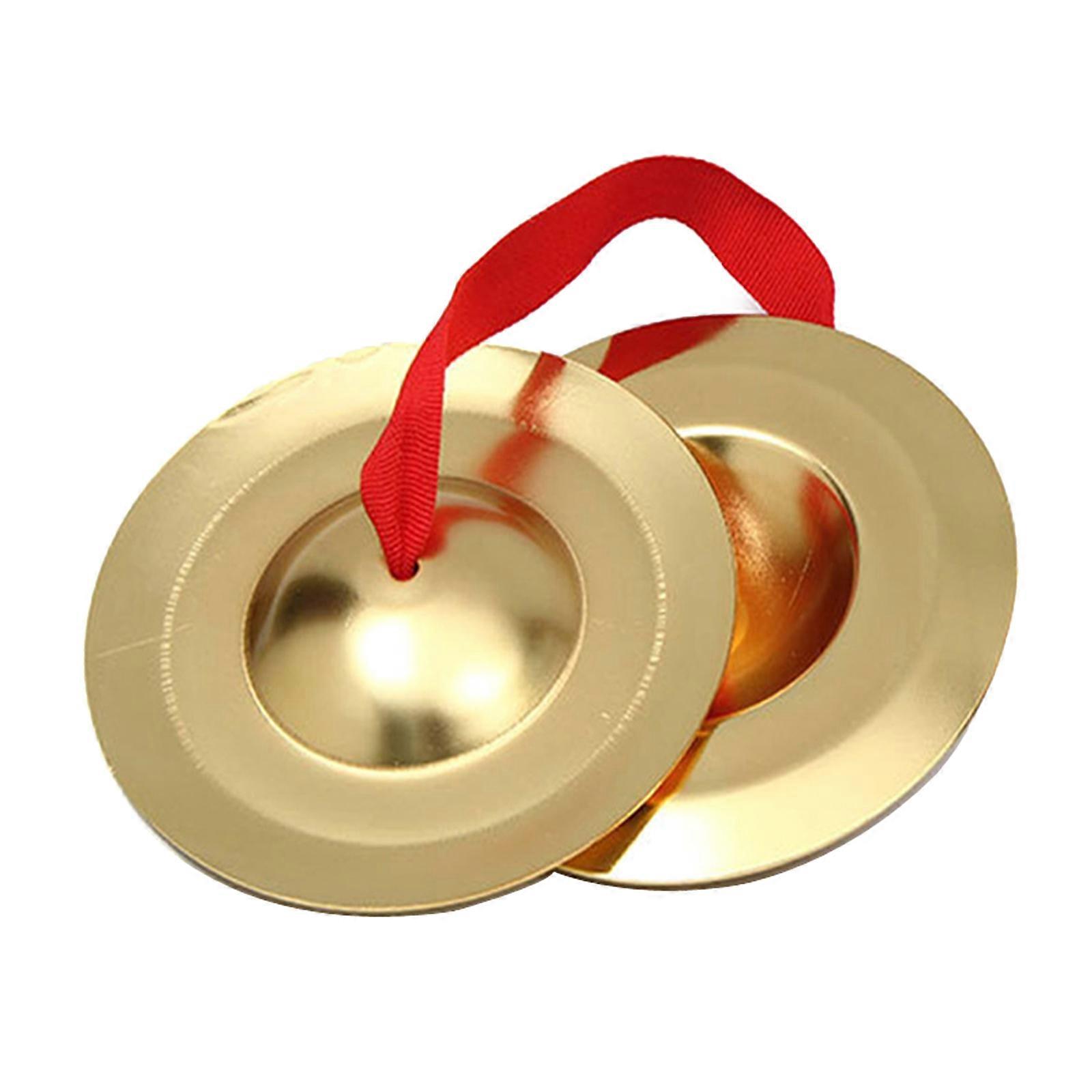 1 Pair Kids Children Copper Hand Finger Cymbal Gong with Red Rope ...