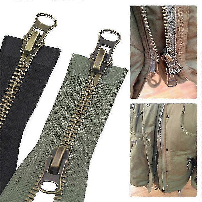 1PC DIY Sewing Double Slider Long Zip Open Ended Jacket Metal Zipper ...