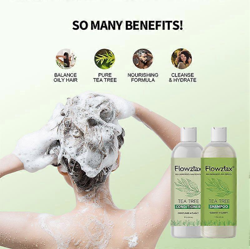 Tea Tree Shampoo and Conditioner Set, Sulfate Free Clarifying Shampoo ...