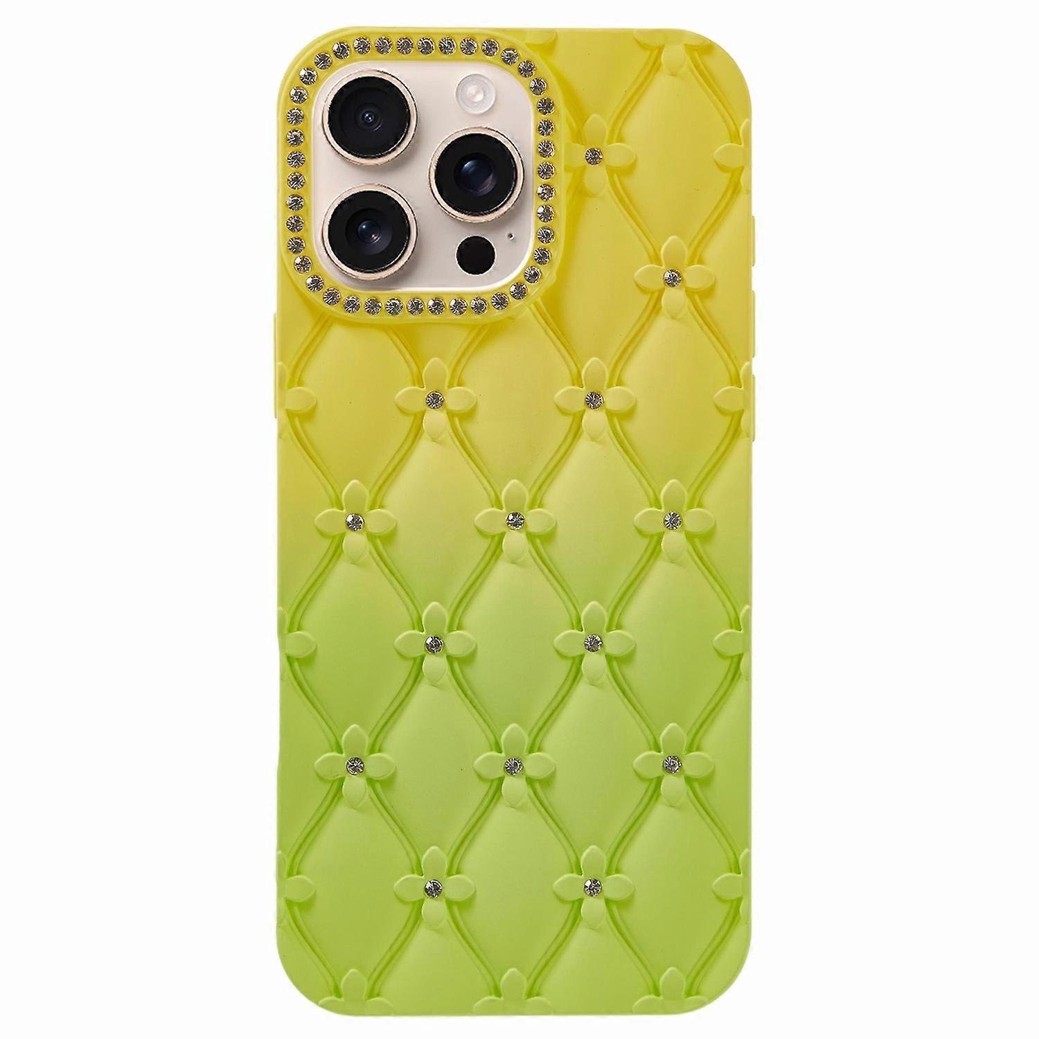 For iPhone 16 Pro Max Case Rhinestone Decor Rubberized TPU Phone Cover ...