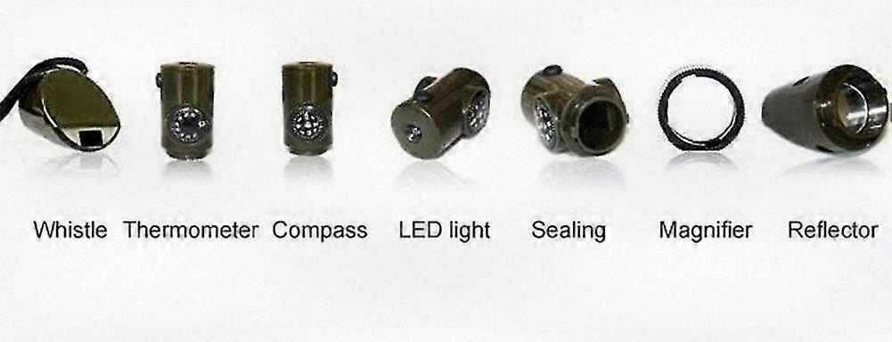 7-in-1 Multi-Function Outdoor Survival Gear with Compass Thermometer ...