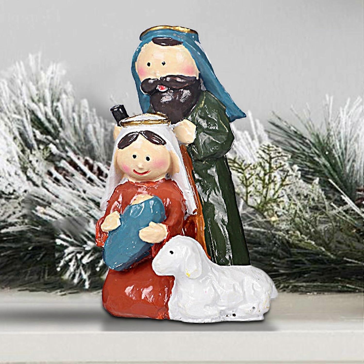 Nativity Scene Table Decoration, Resin Holy Family Set, Christmas ...