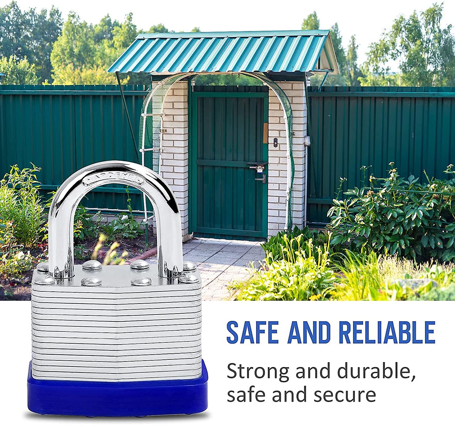 2023 - 2 Pack Laminated Padlock With Keys,30mm Heavy Duty Key Pad Lock ...