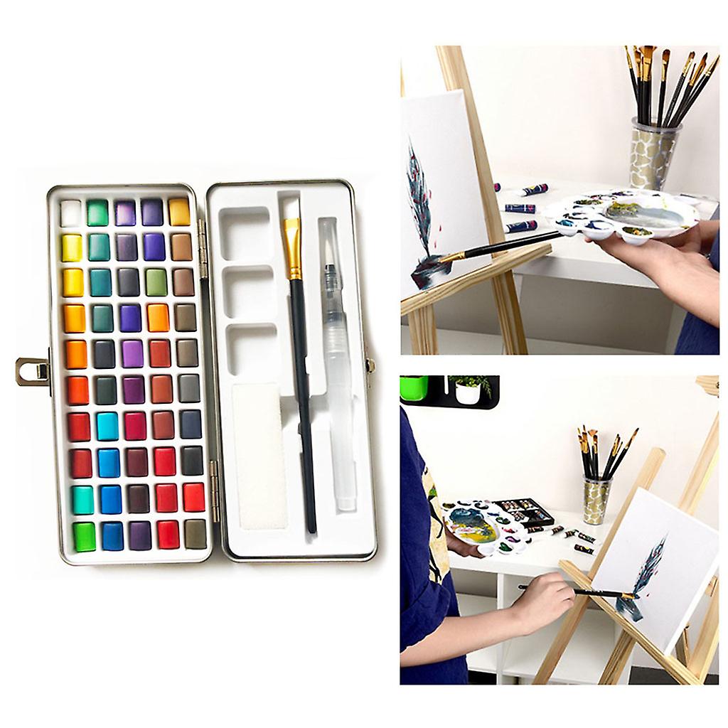 50 Colors Solid Watercolor Paint Pigment Set Portable for Beginner ...