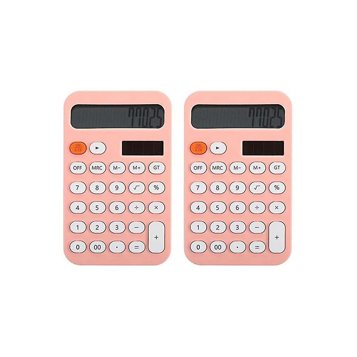 2 Pcs Desk Calculator Basic Calculator 12 Digit Pocket Calculators ...