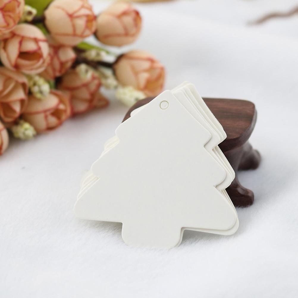 100pcs Christmas Tree Shape Label Kraft Paper Vintage Blank Name Tag ...