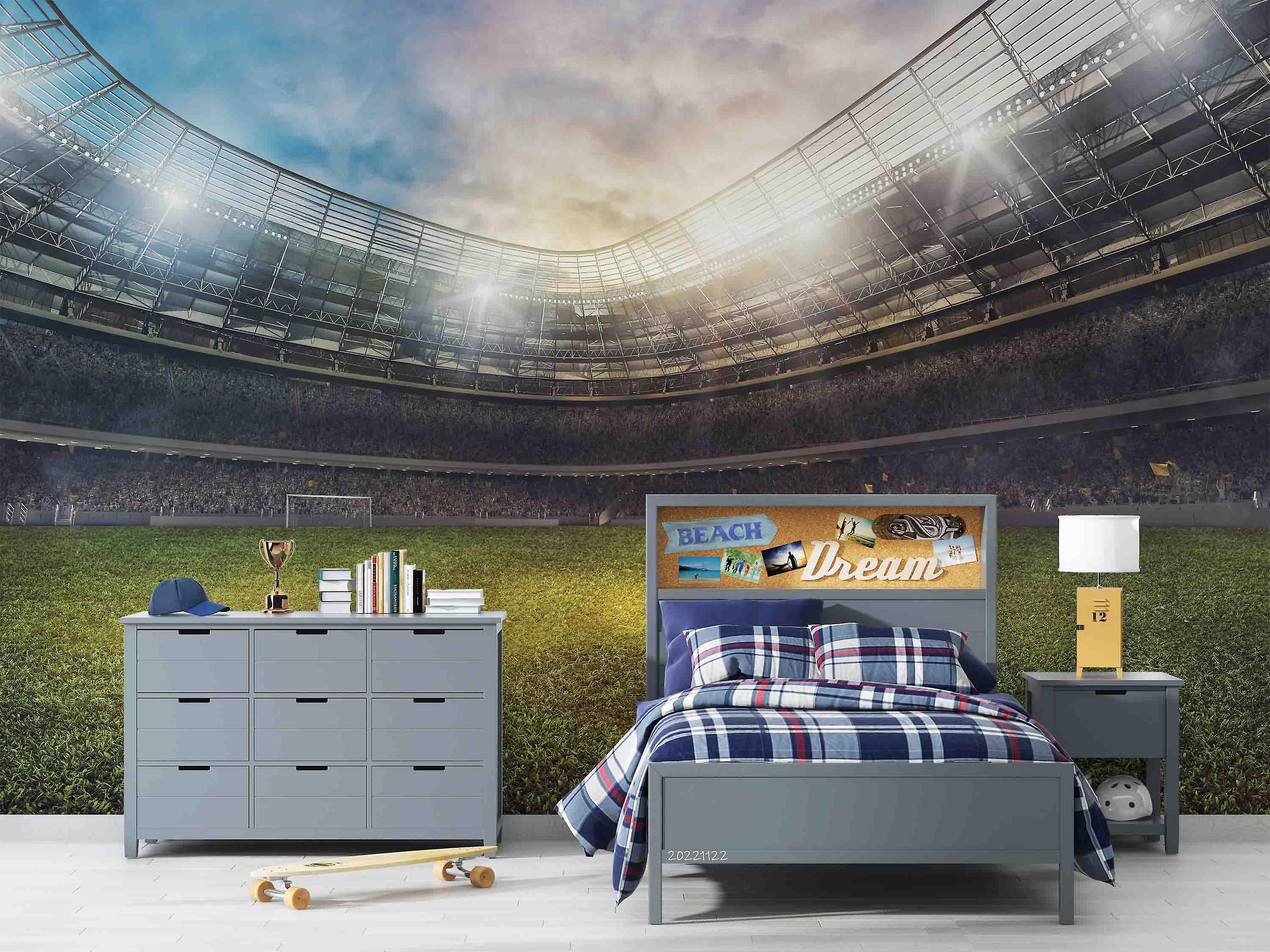 3D Football Stadium Stand Lighting Background Wall Mural Wallpaper Gd ...
