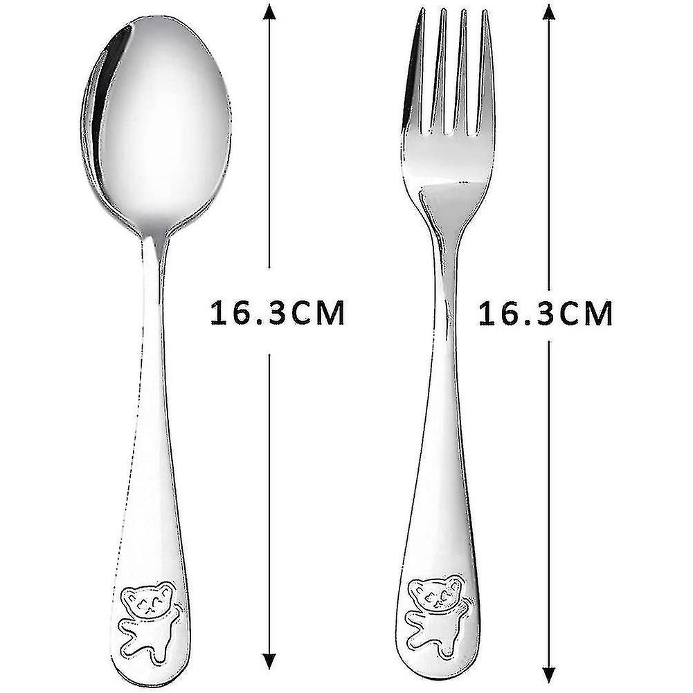 12 Pieces Kids Silverware Stainless Steel Children's Safe Child Spoon ...