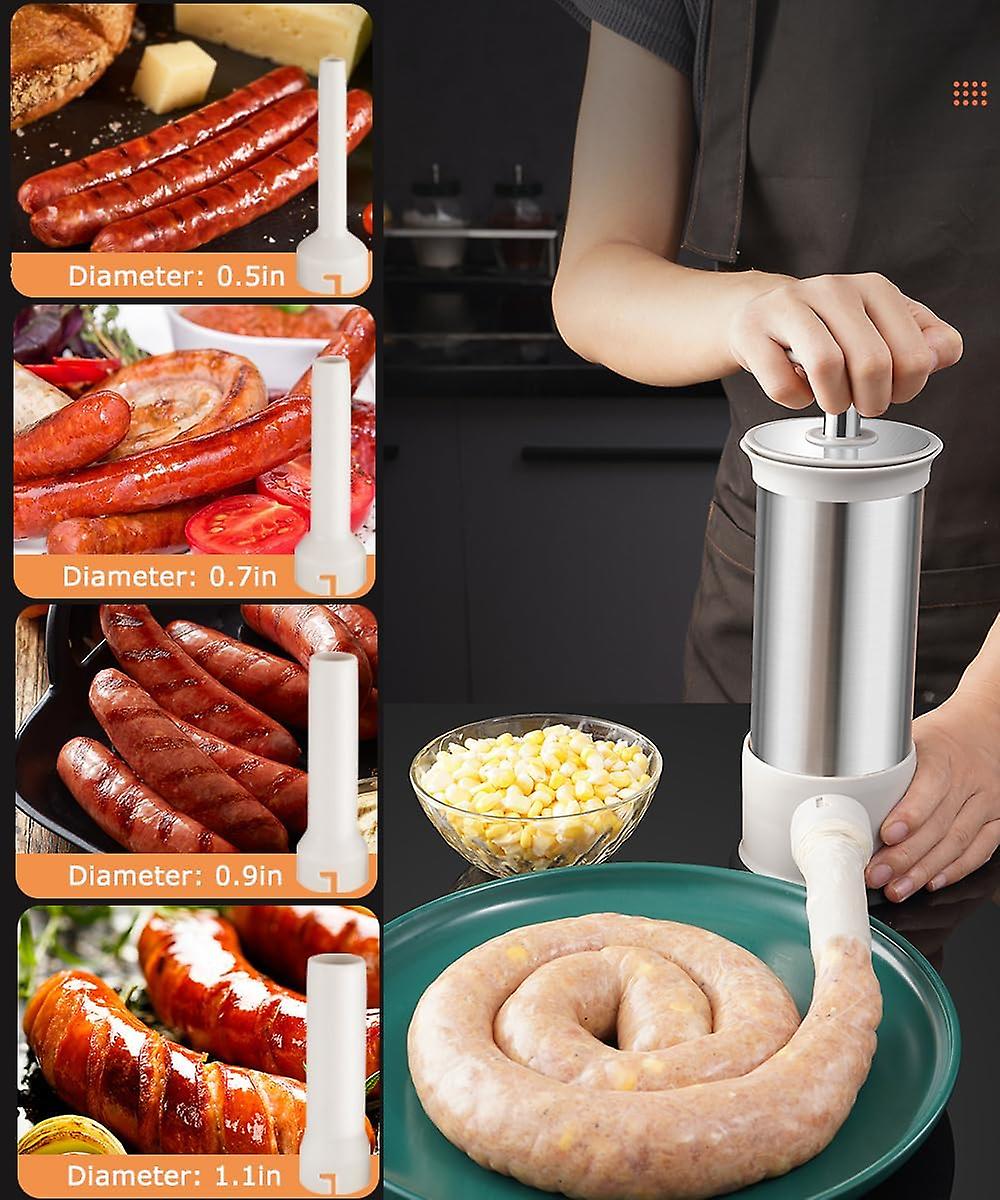 Sausage Stuffer, Kitchen Homemade Sausage Machine with 4 Stuffing Tubes ...
