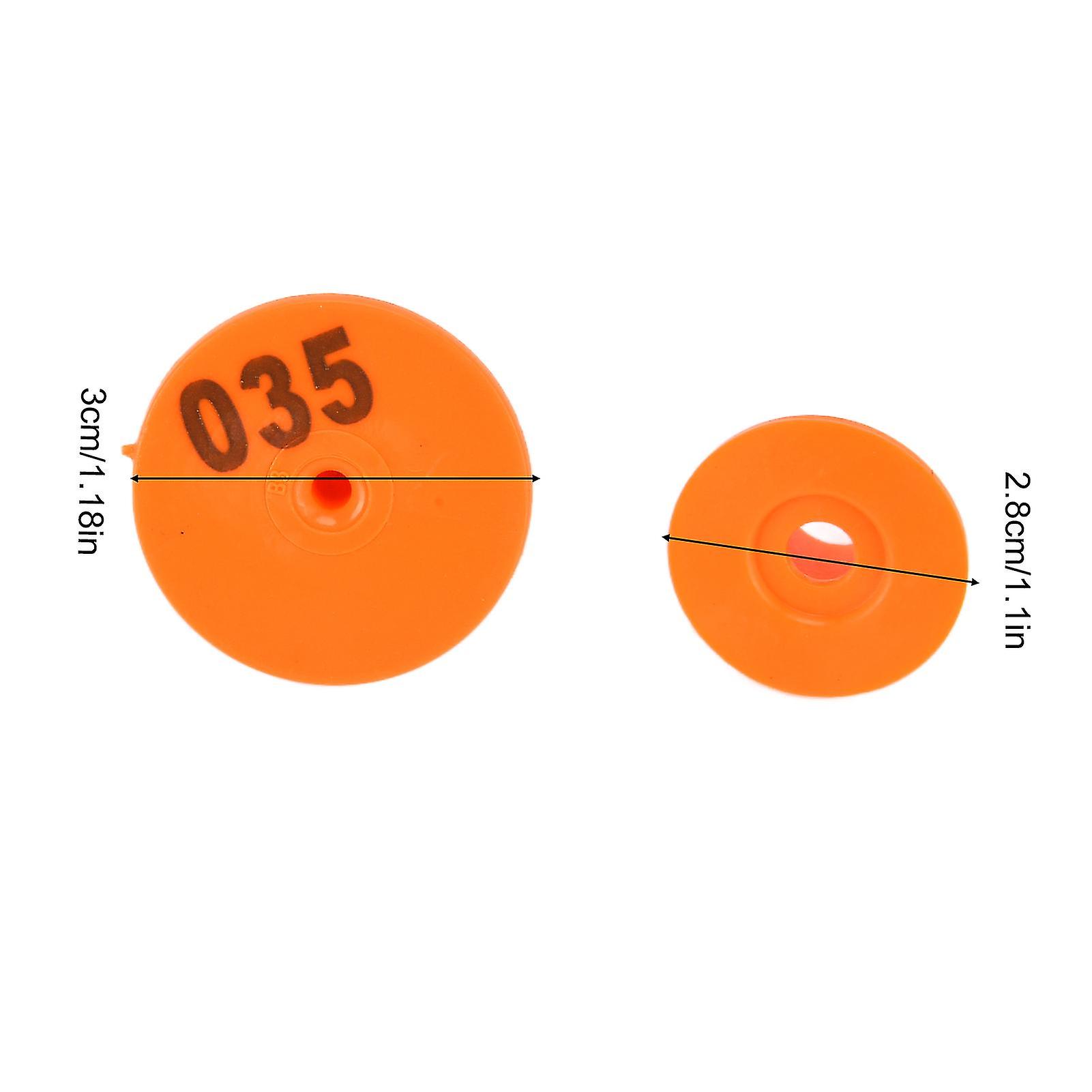 Orange Livestock Ear Tag 100pcs - Anti-Dropping Pig Round Ear Tag with ...