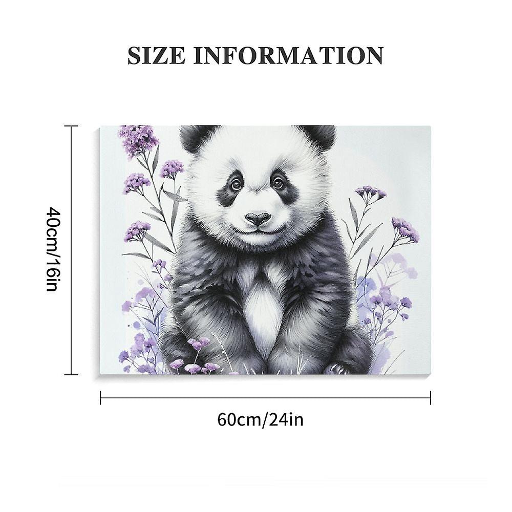 Panda Canvas Print Wall Art, Watercolor Painting Print, Cute Panda Hug ...