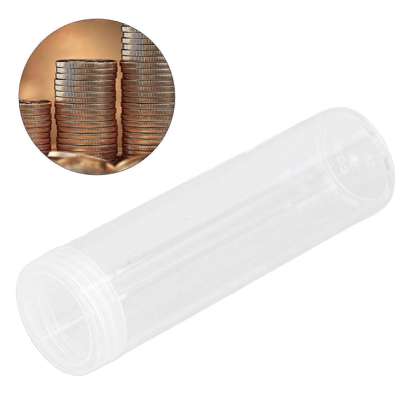 Round Clear Coin Tube Plastic Coin Storage Tubes With Cushion Sponge ...