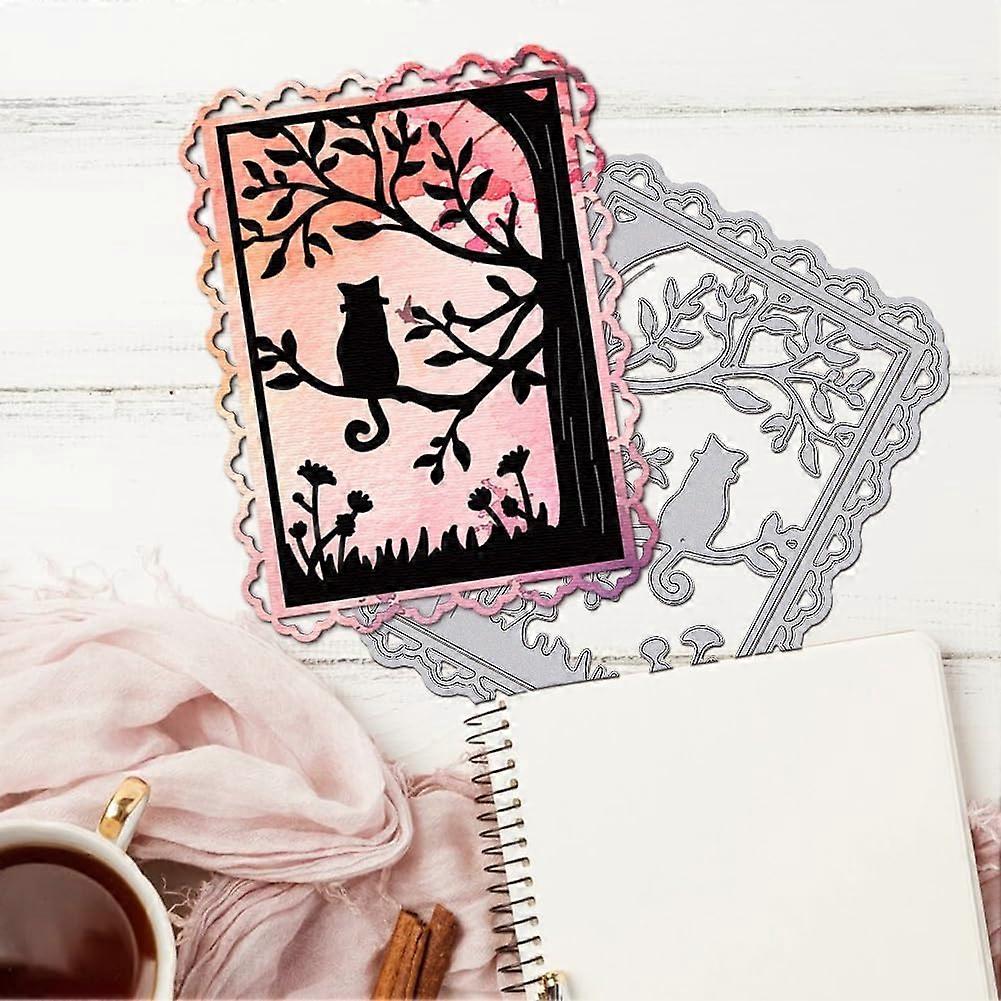 Cat Frame Dies Cuts Metal Cat Cutting Dies Card Making Cutting Dies ...