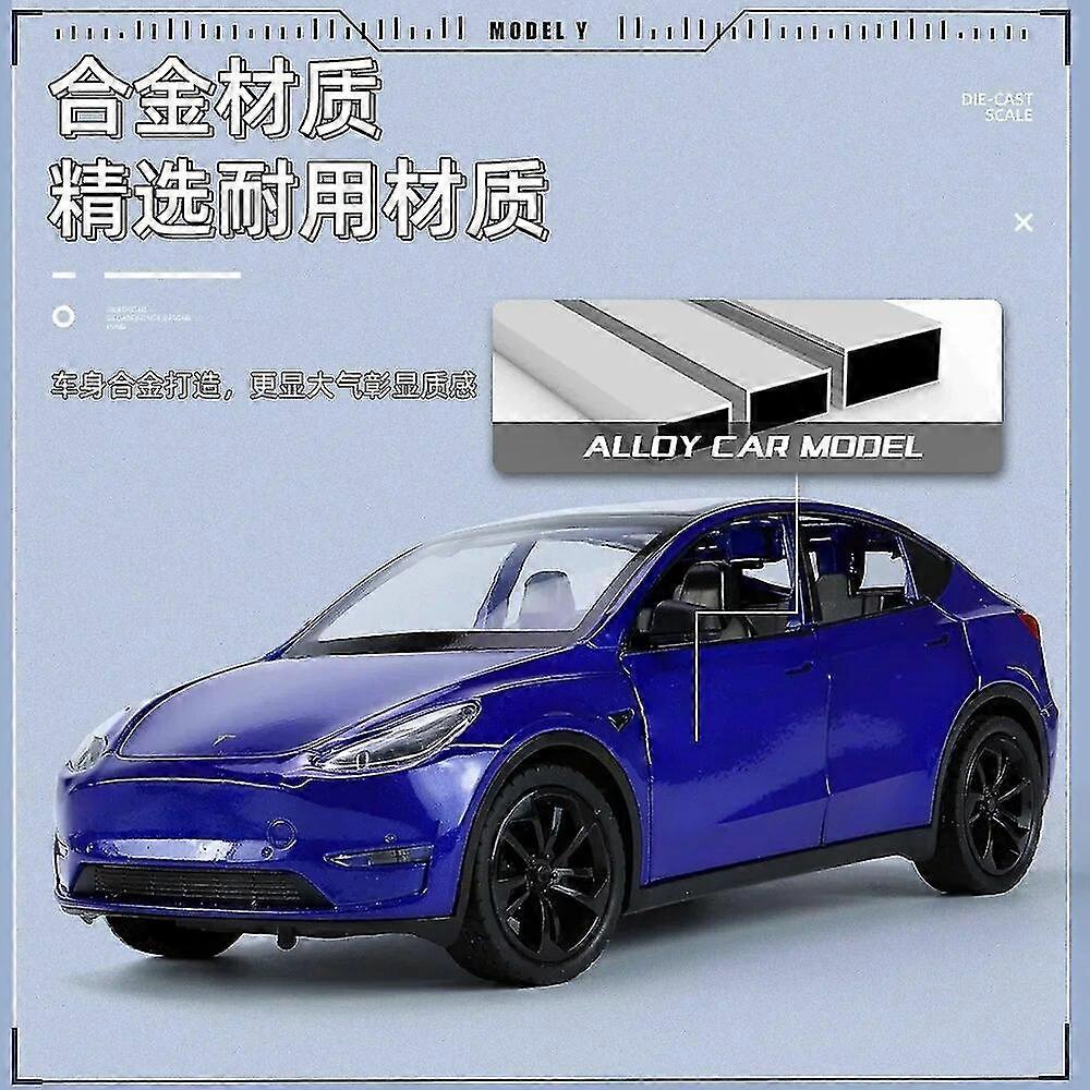 1:24 Tesla Model Y Alloy Car Model Decorations For Children's Toys With ...
