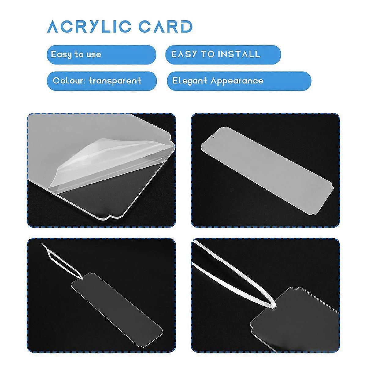 12 Pieces Clear Blank Acrylic Wedding Chair Tags DIY Hanging Ribbons ...