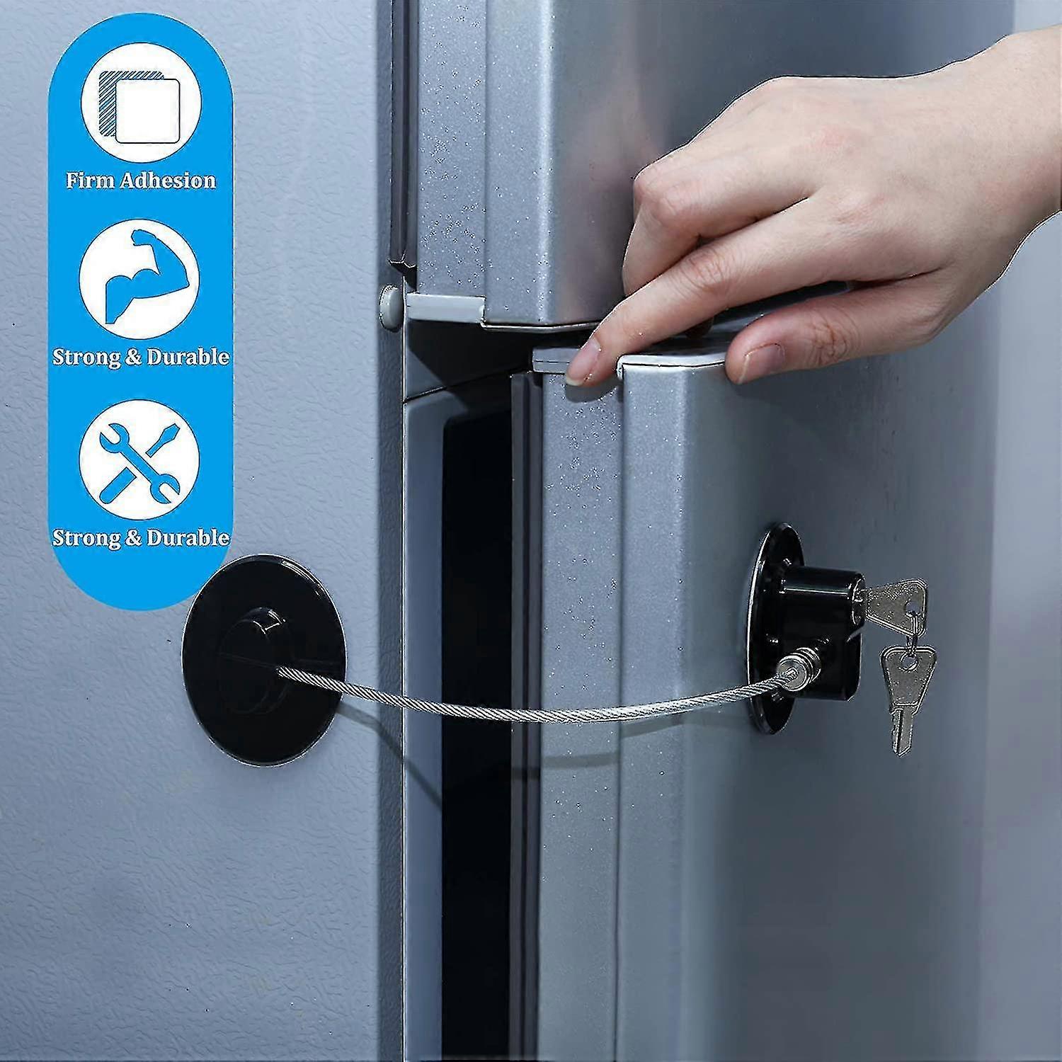 Alg 4 Pieces Fridge Lock Refrigerator Lock With 8 Key, Freezer Lock ...