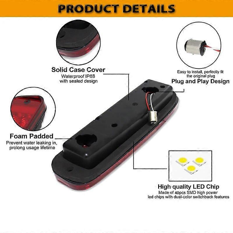 2pc Taillight Style LED Assemblies For Ford Bronco E100 E150 E250 E350 F100 F150 F250 F350 Truck ...