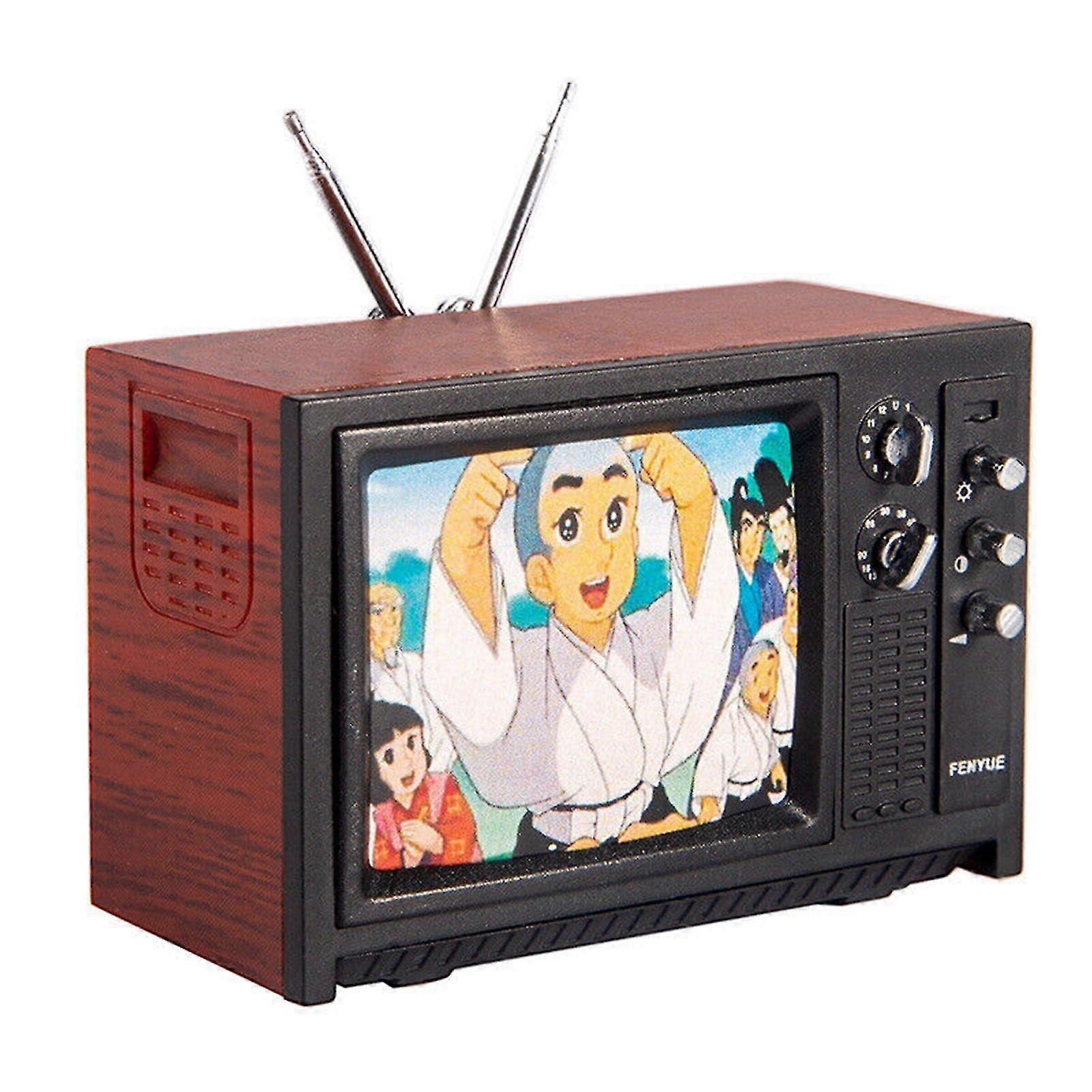 Miniature 1/12 Vintage Tv Mini Television Set Dollhouse Furniture ...