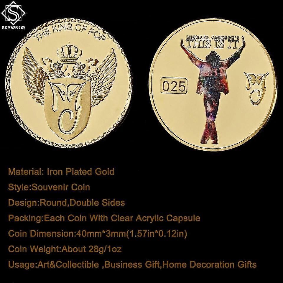World Pop Super Star Michael Jackson Gold Commemorative Coin For True ...
