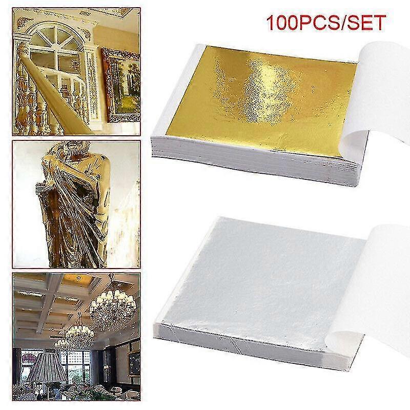 100x 24K Gold Leaf Sheets Art Craft Design Gilding Framing Scrap ...