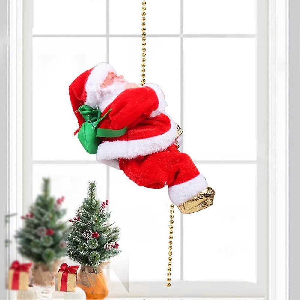 Santa Claus Musical Climbing Rope Climbing Santa Claus on Ladder with ...