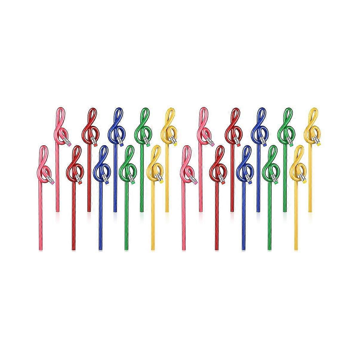 20pcs Pencil With Erasers Musical Notes Writing Pencils Stationery ...