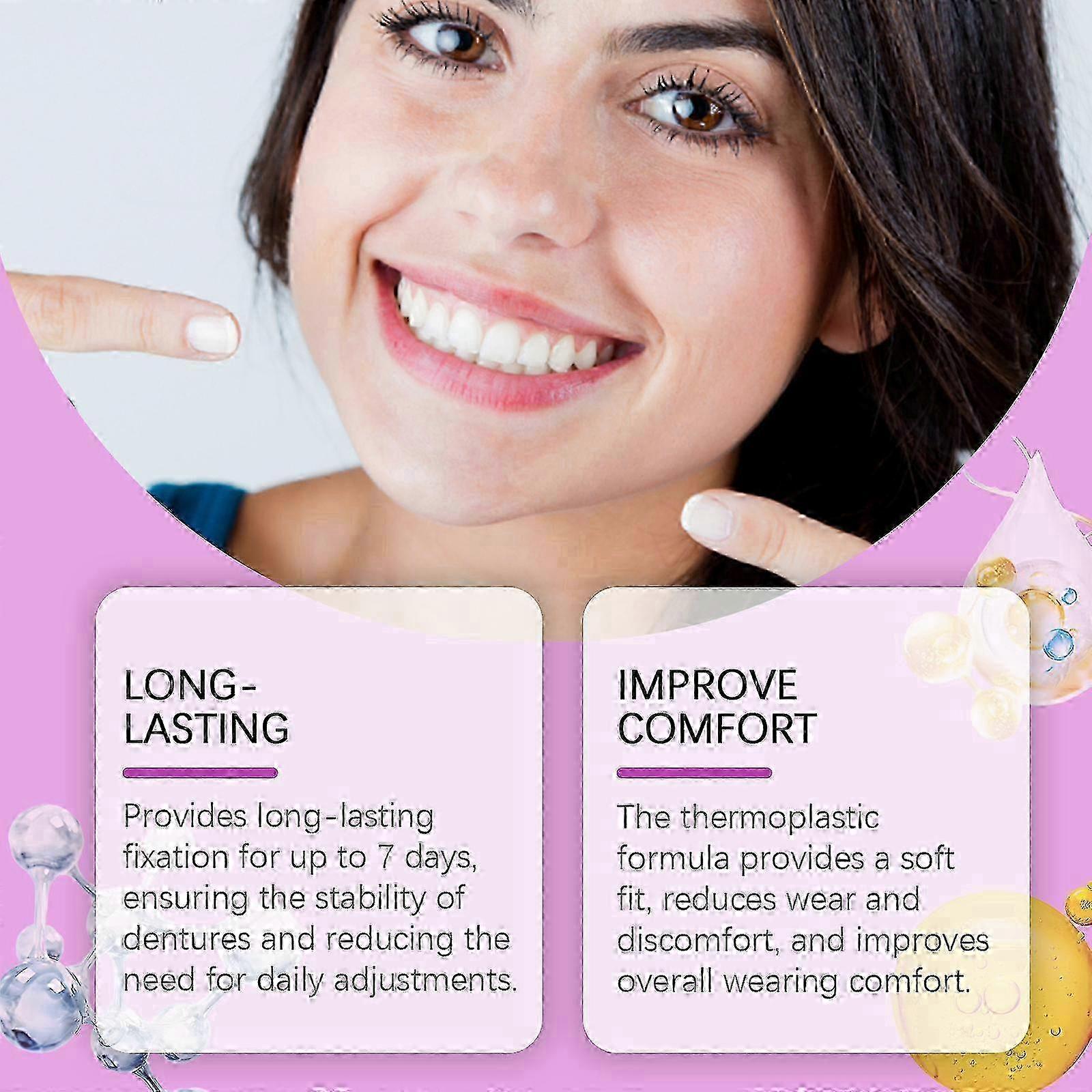 Denture Adhesive, Thermoplastic Denture Adhesive, Comfortable, Secure ...