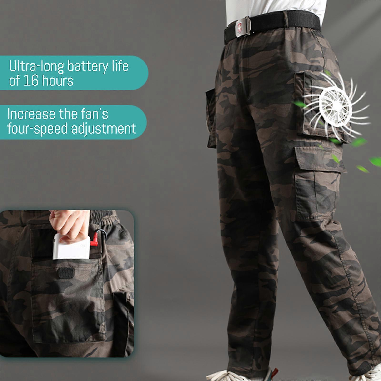 Summer Air Conditioned Trousers Men Cooling Fan Pants Outside Cycling ...