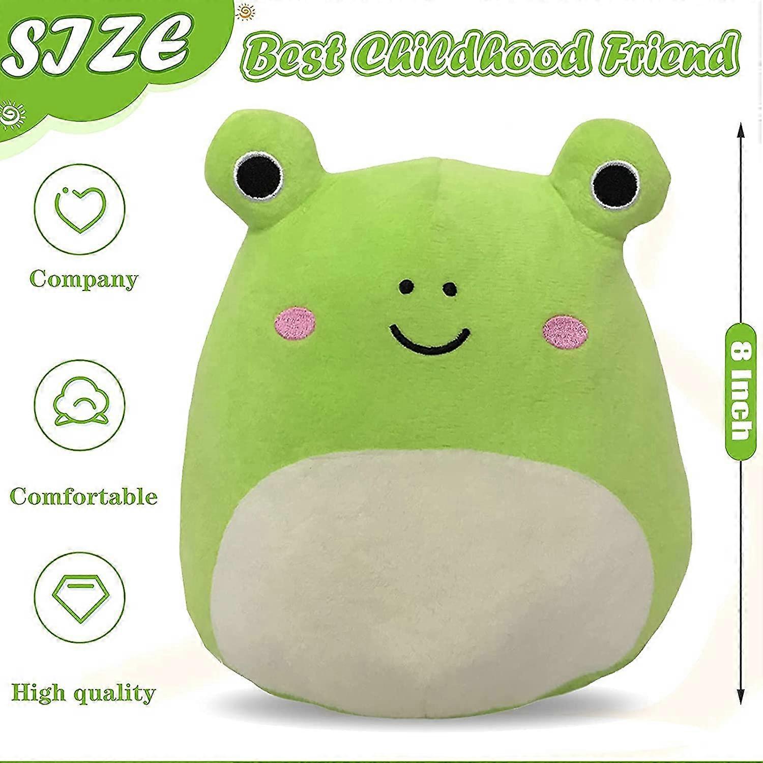 8 Inch Cute Frog Plush Pillow Toys, Stuffed Animal Plush Toy, 3D Frog ...