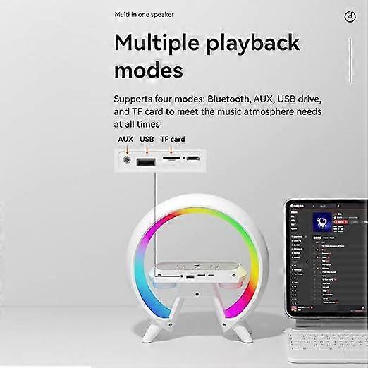 Wireless Charging Speaker, G Shaped LED Smart Table Lamp, Dimmable ...