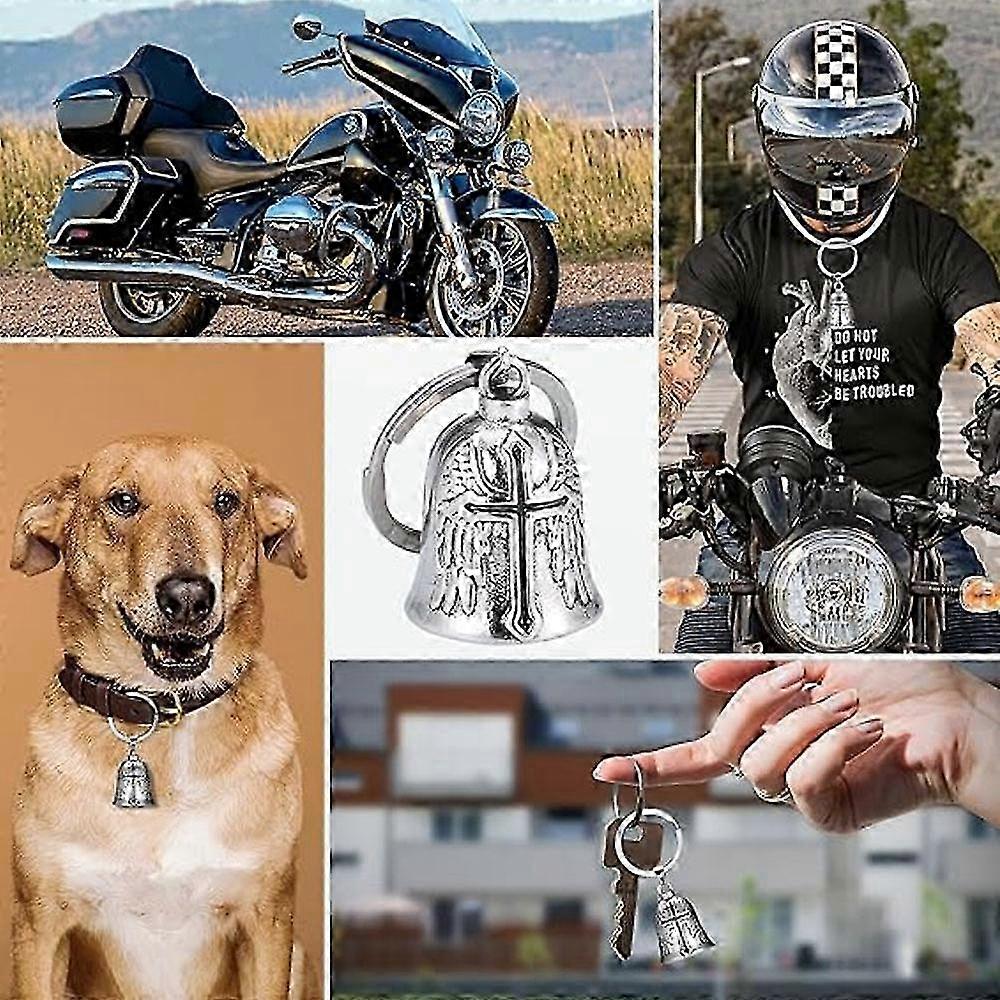 2Pcs Motorcycle Guardian Bell, Angel Guardian Riding Bell with Chain ...