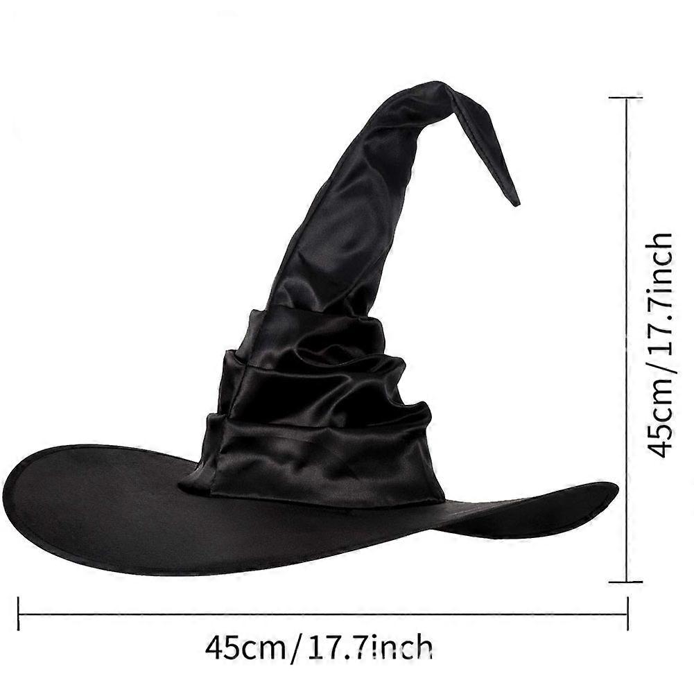 Large Witch Hat for Women, Halloween Witches Hat, Large Ruched Wizard ...