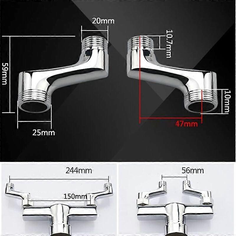2 Piece Countertop Elbow Shower Connection, Adjustable Brass Arm ...