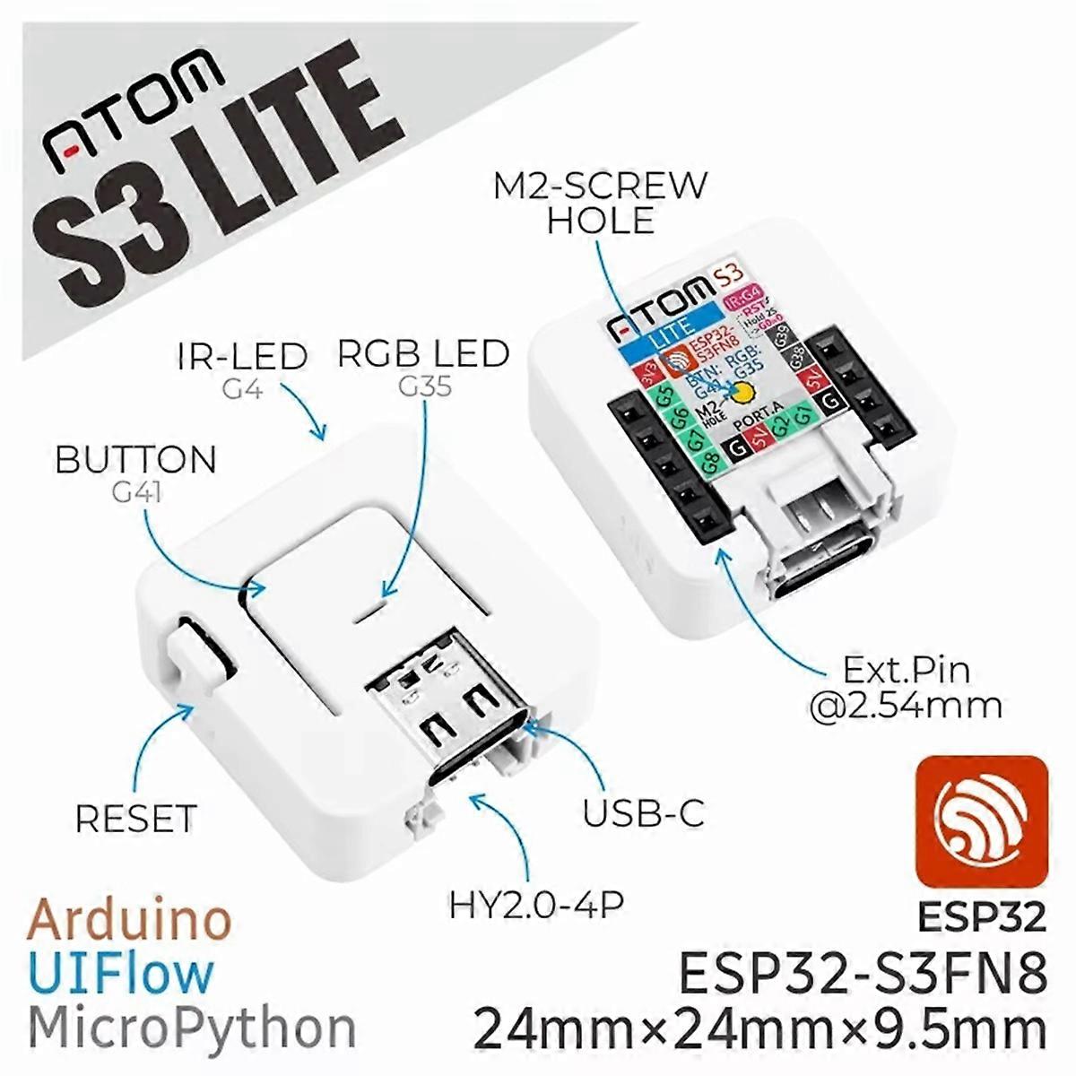 ATOMS3 Lite ESP32S3 Dev Kit ESP32-S3 Programmable Controller Embedded IoT Application Developed ...
