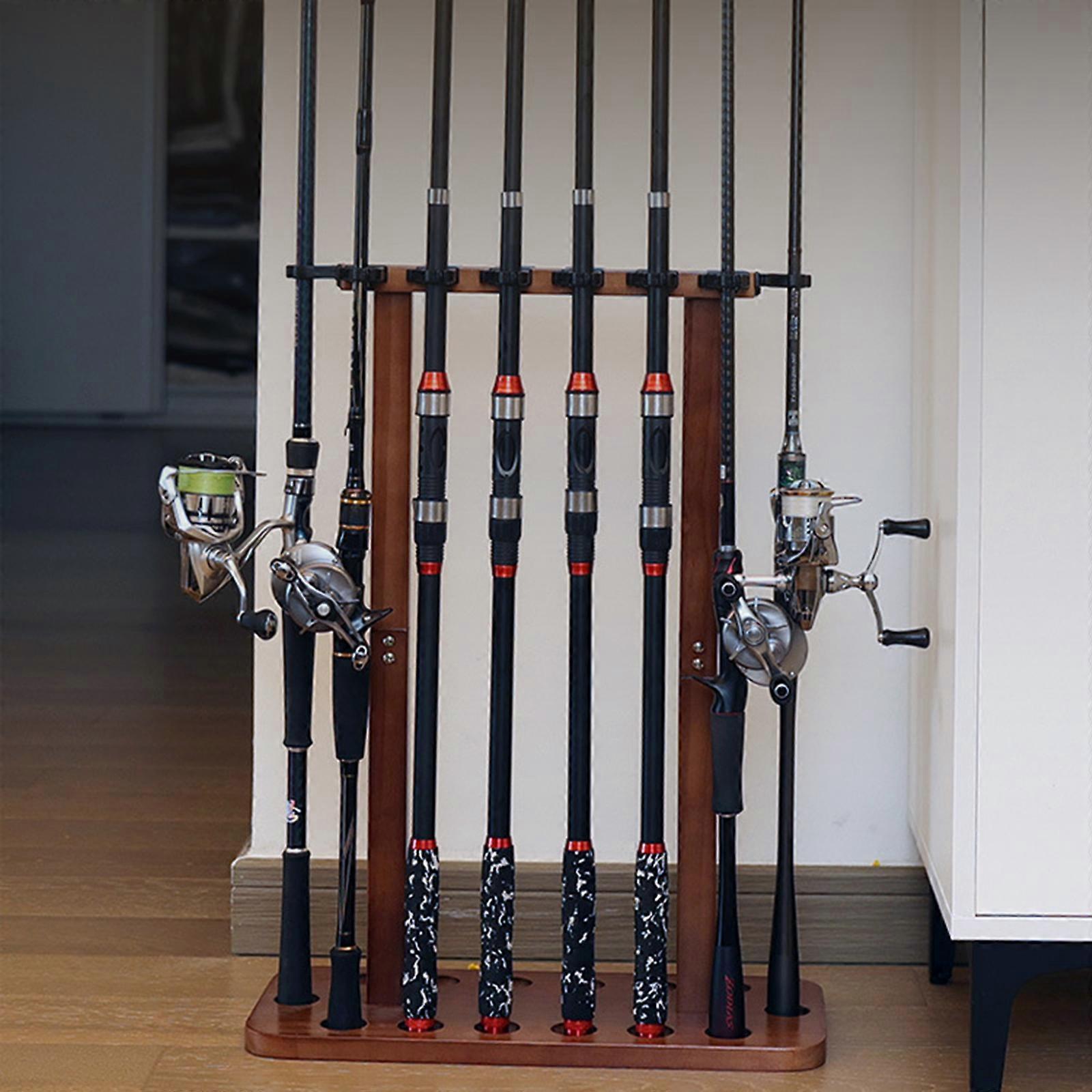 Vertical Fishing Rod Storage Holder Holds Up to 8/14 Rod for Garage ...