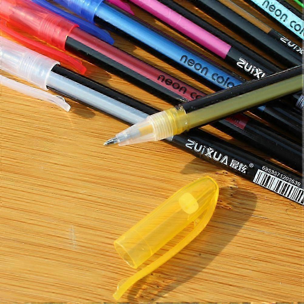 12 Colors Gel Ink Pen 1.0mm Neon Color Pen Set Craft Drawing Painting ...