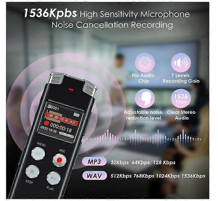 64GB Digital Voice Recorder Voice Activated Recorder with Playback ...