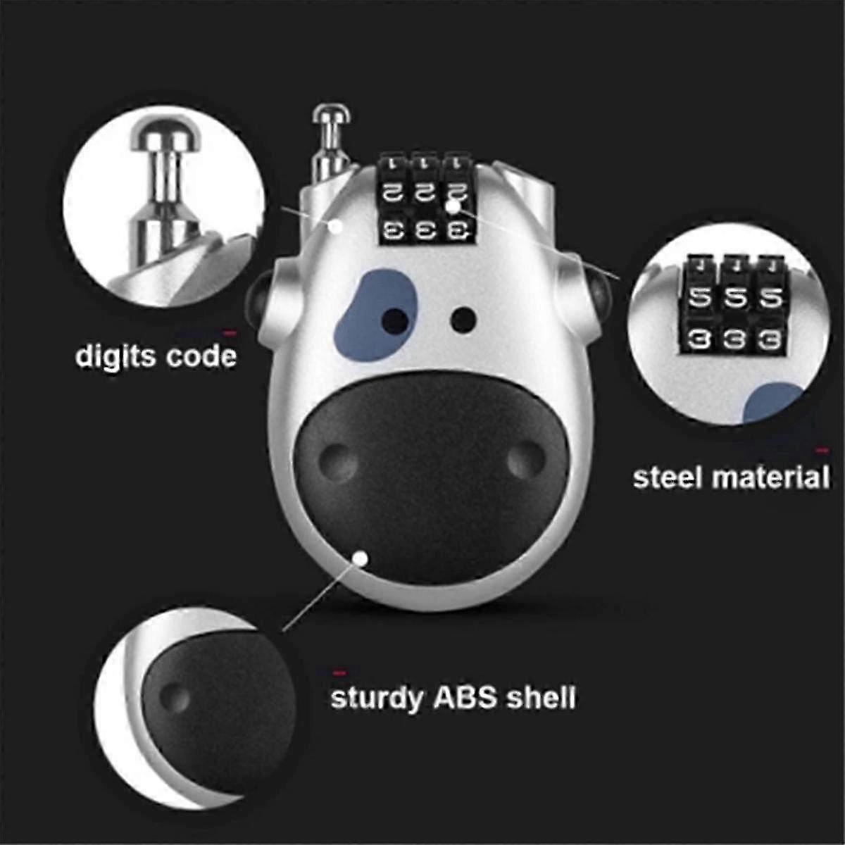Retractable Steel Cable Password Lock with Coded Security for Luggage ...