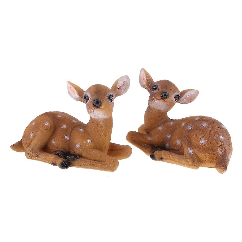 Realistic Animals Garden Ornament Decor Lifelike Sika Deer Resin Crafts ...