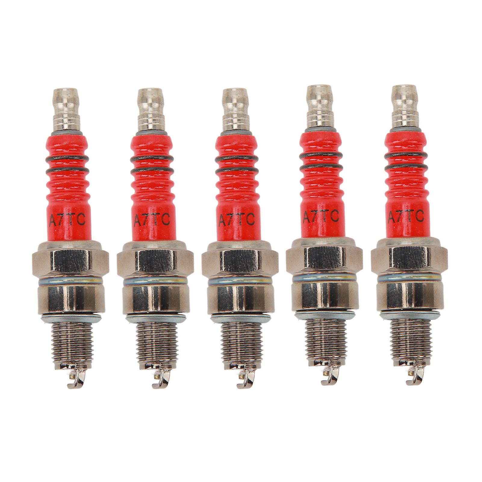 5 Pcs Motorcycle Spark Plug A7TC Racing Spark Plugs Replacement for GY6 ...