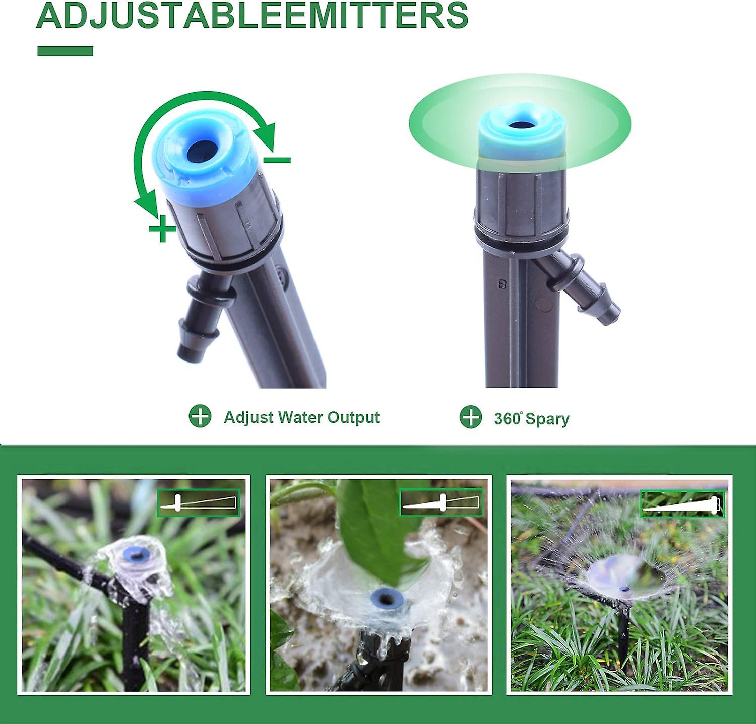 50PCS Drip Emitters Fan Shape with Stake Water Flow Adjustable for 1/4 ...