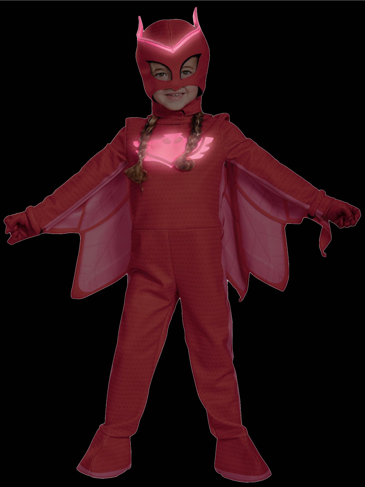 Owlette Deluxe PJ Masks Red Superhero Glow In The Dark Toddler Girls ...