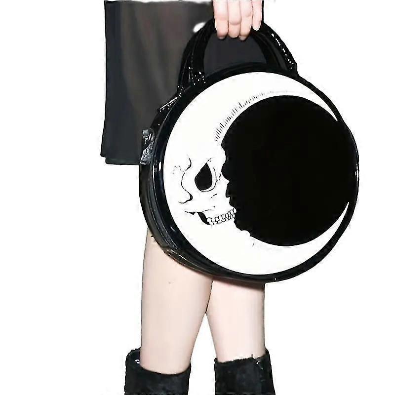 Gothic Skull Decor Crossbody Bag Harajuku Style Round Shoulder Bag Punk ...