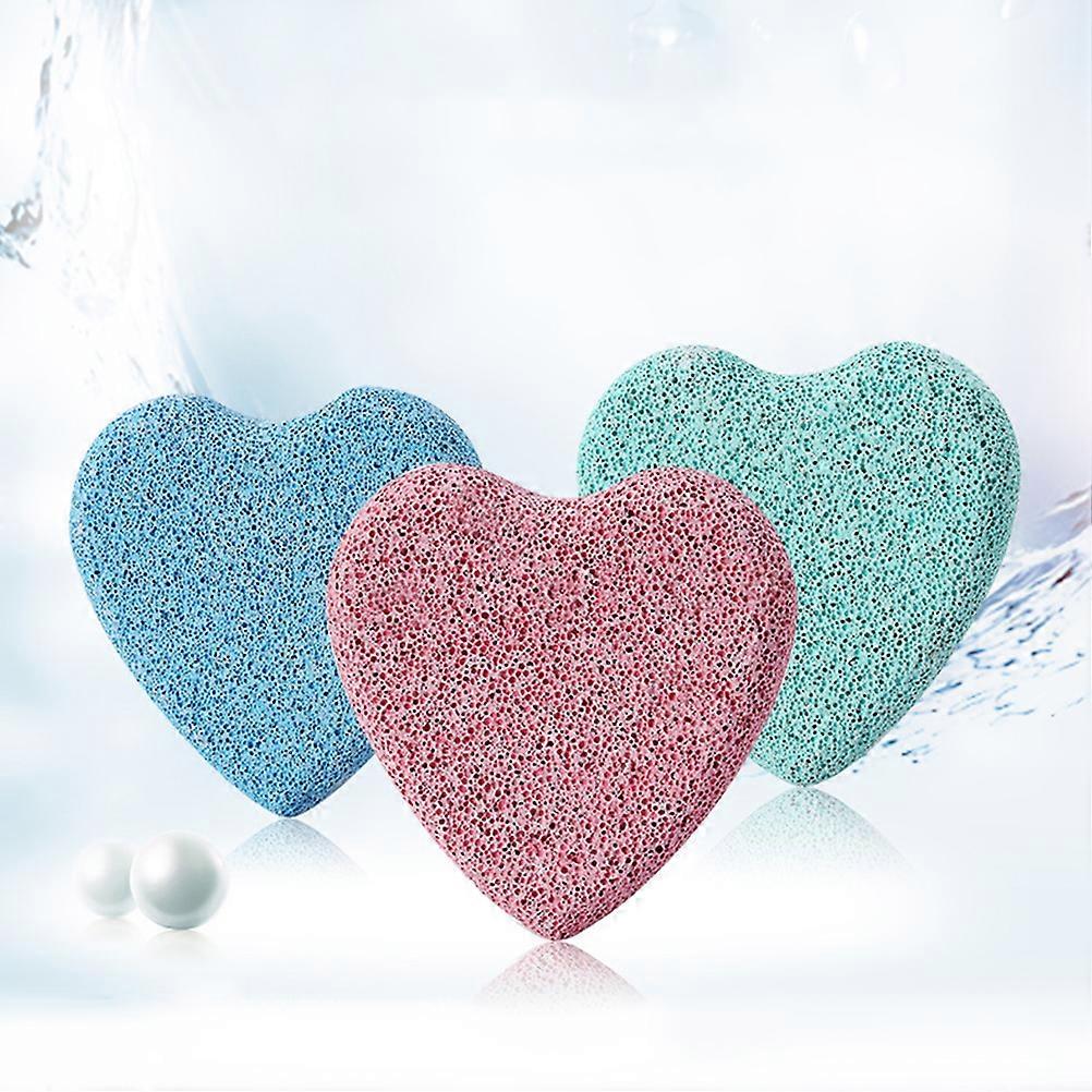 3 Pcs Double-sided Pedicure Foot File Heart Shaped Natural Stone Callus ...