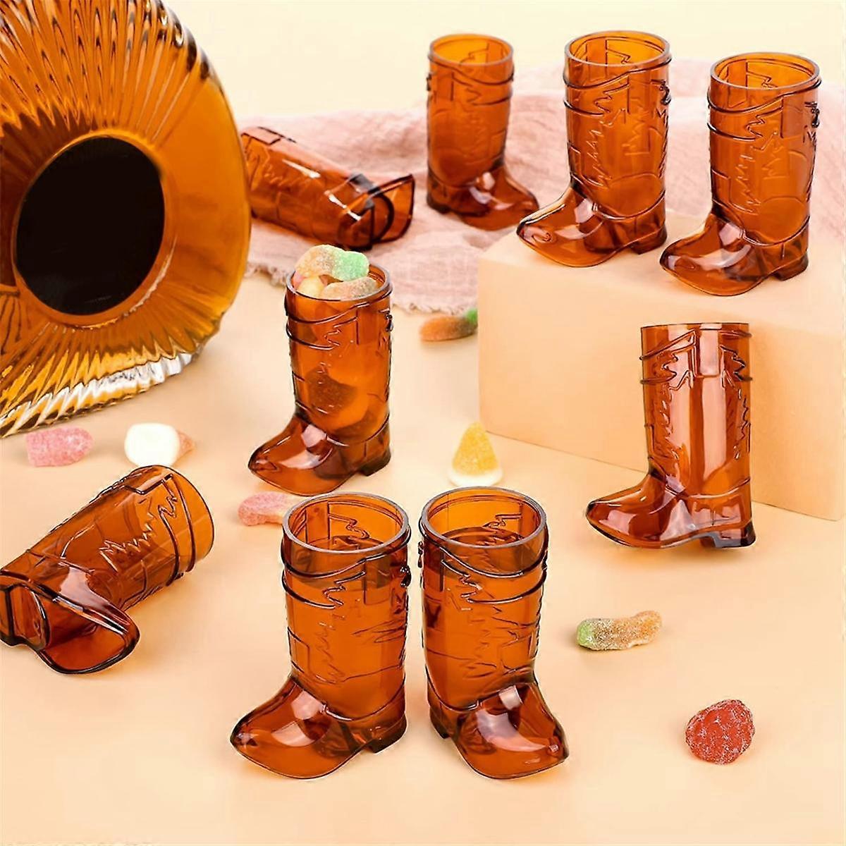 36 Pieces 1 OZ Clear Cowboy Glasses Mini Cowboy Boot Shot Glasses ...