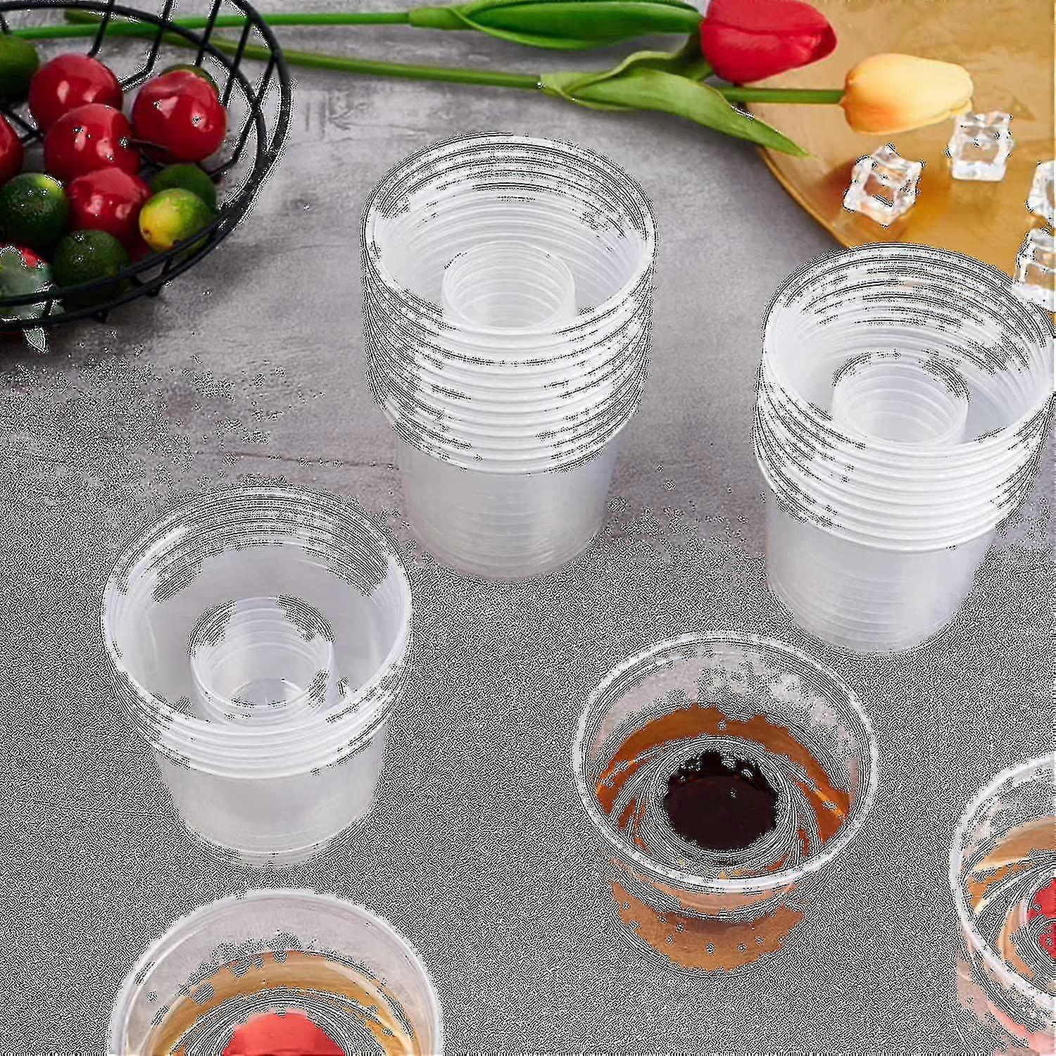 100 Disposable Bomber Cups - Clear Plastic Bomber Shot Glasses - Heavy ...