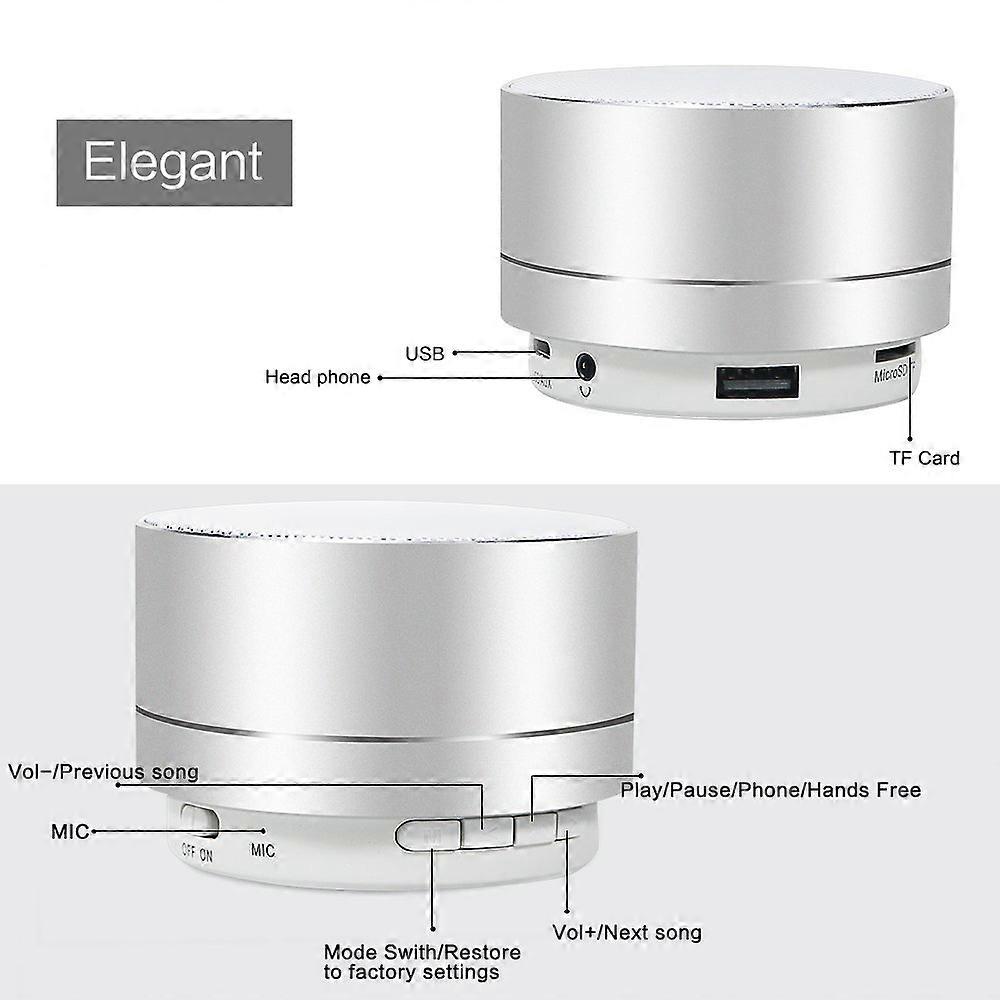 Silver Wireless Bluetooth Speaker - Mini Led Best Multi-Function ...