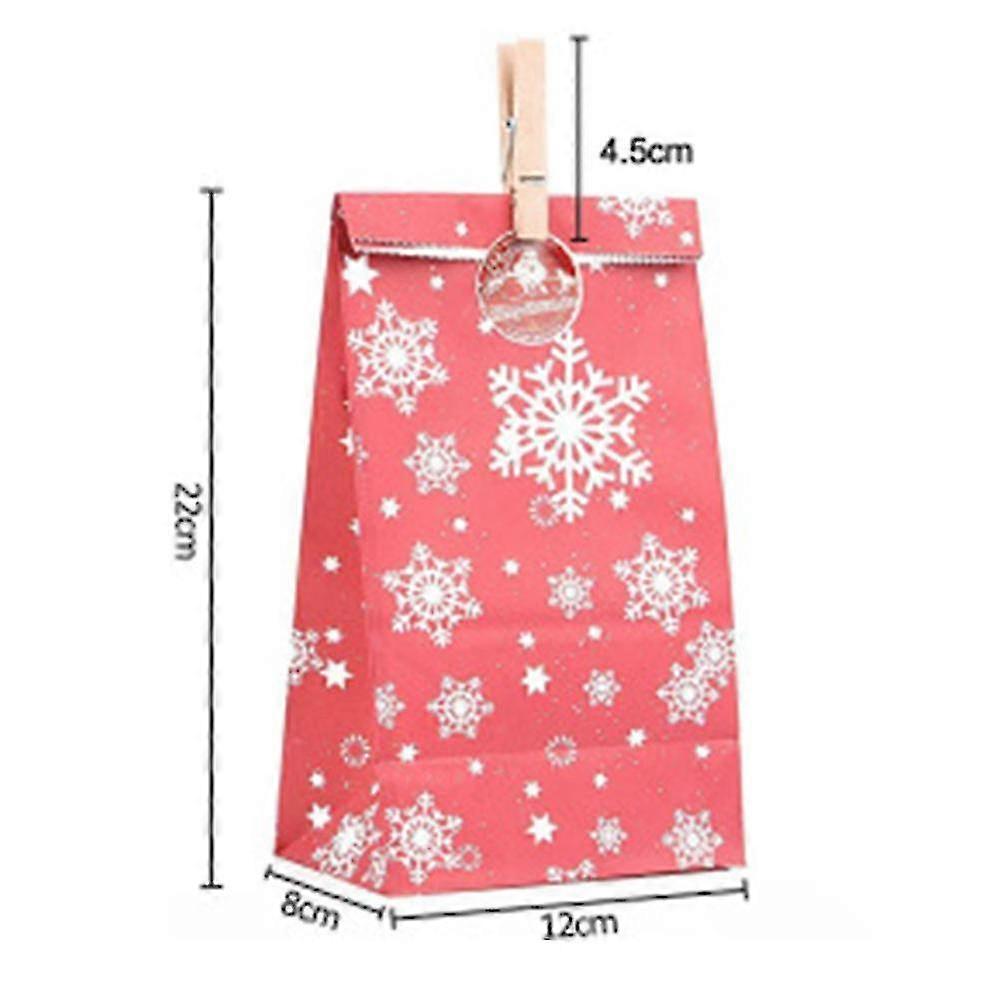 Christmas 24 Piece Set Kraft Paper Bags Colorful Gift Bags Christmas ...